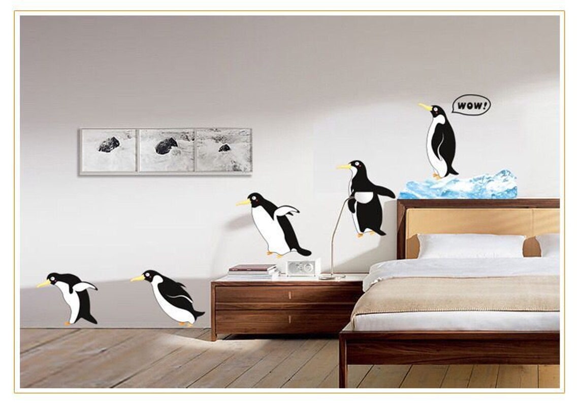 Cute Penguin Diving Wall Decal penguin Stickerpenguin Wall - Etsy