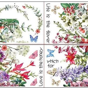 Plant Flowers Fresh Flower Wall Sticker Color Flower Wall Decals Door ...