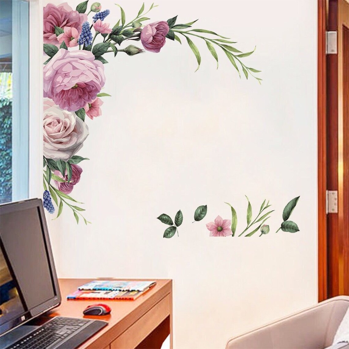 Large Peony wall decalPeony wall decal pink peony wall | Etsy