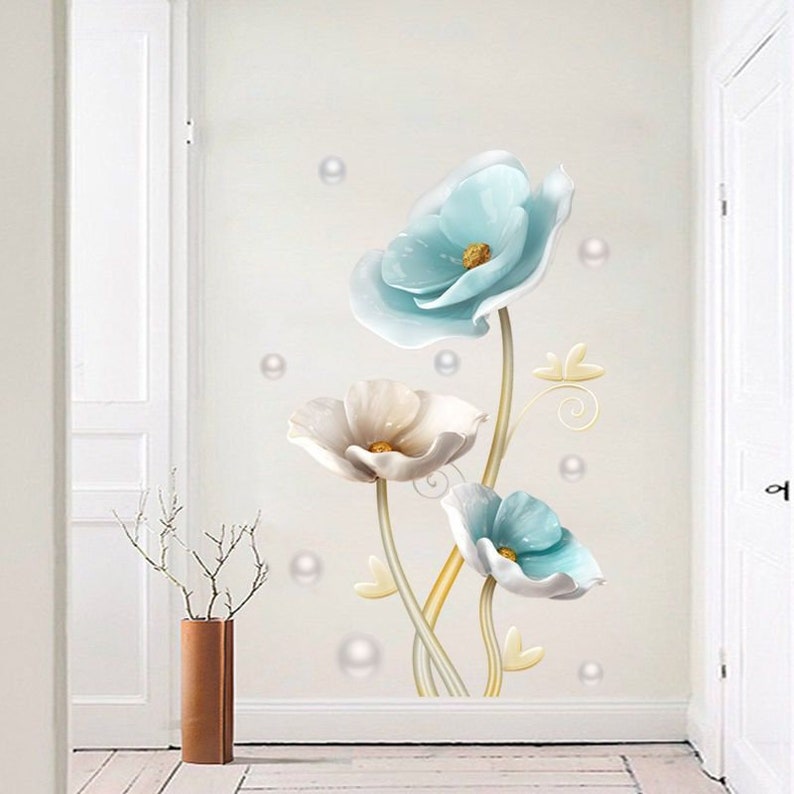 Lotus Wall Decal Lotus Wall Sticker Large Leaf Wall Decals - Etsy
