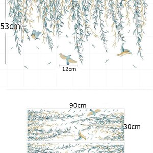 Willow Wall Decal Green Plant Wall Sticker Sticker Leaf Sticker DIY ...