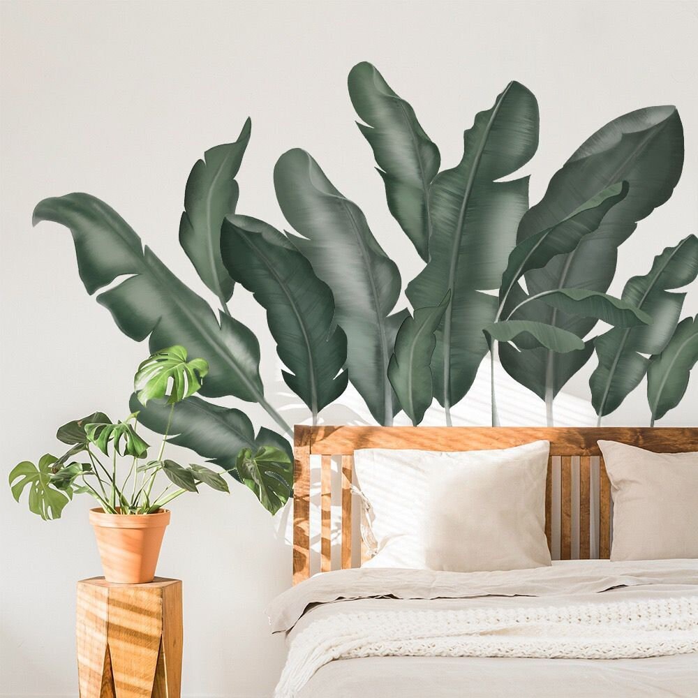 Large plant banana leaf wall sticker plant leaf wall sticker | Etsy
