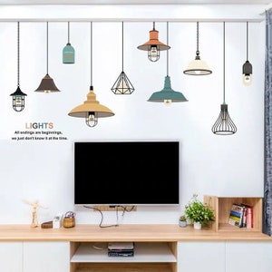 Lamp Wall Sticker Self Adhesive Wallpaper,decal Living Room Decor Wall ...