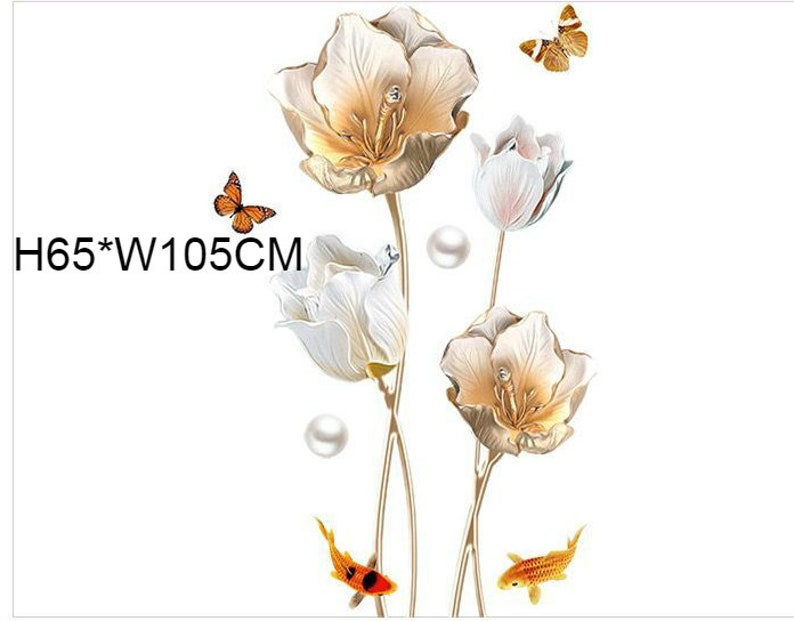 Lotus Wall Decal Lotus Wall Sticker Large Leaf Wall Decals - Etsy