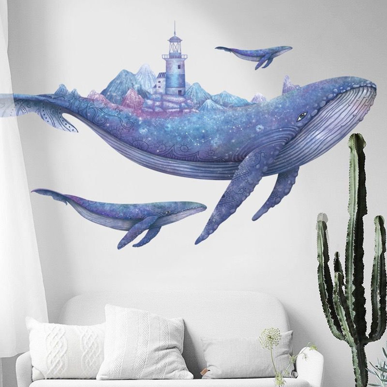 Nursery Wall Decal Whale Wall Sticker Wall Decal Kids Room | Etsy