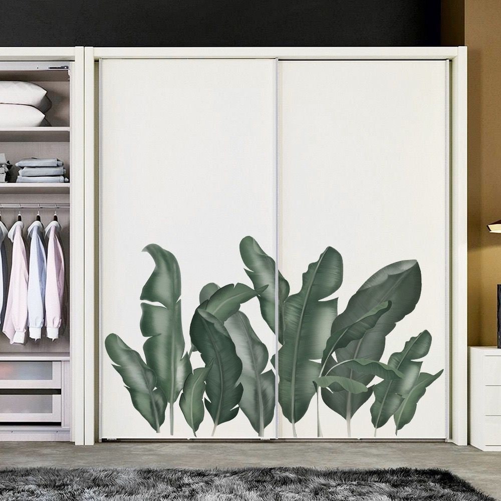 Large plant banana leaf wall sticker plant leaf wall sticker | Etsy