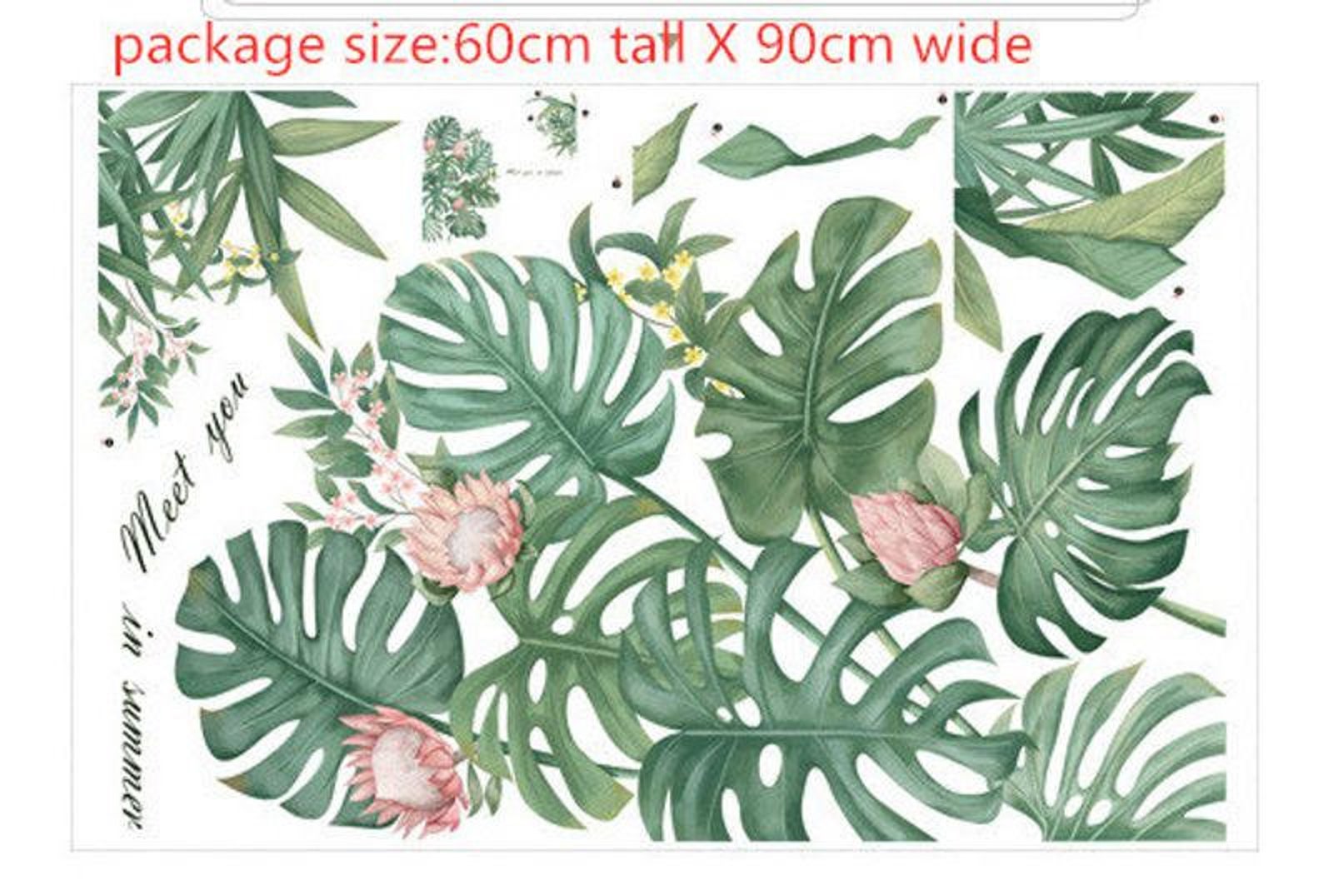 Corner Monstera green leaf with flower living room home decor | Etsy