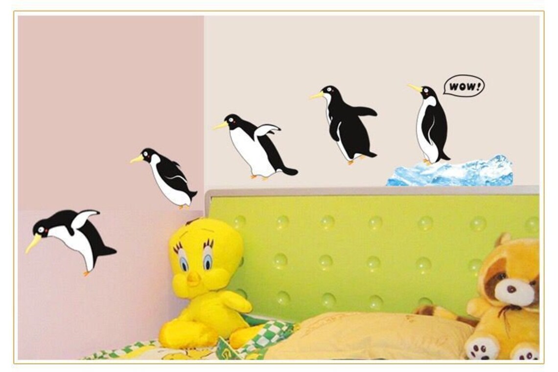 Cute Penguin Diving Wall Decal penguin Stickerpenguin Wall - Etsy