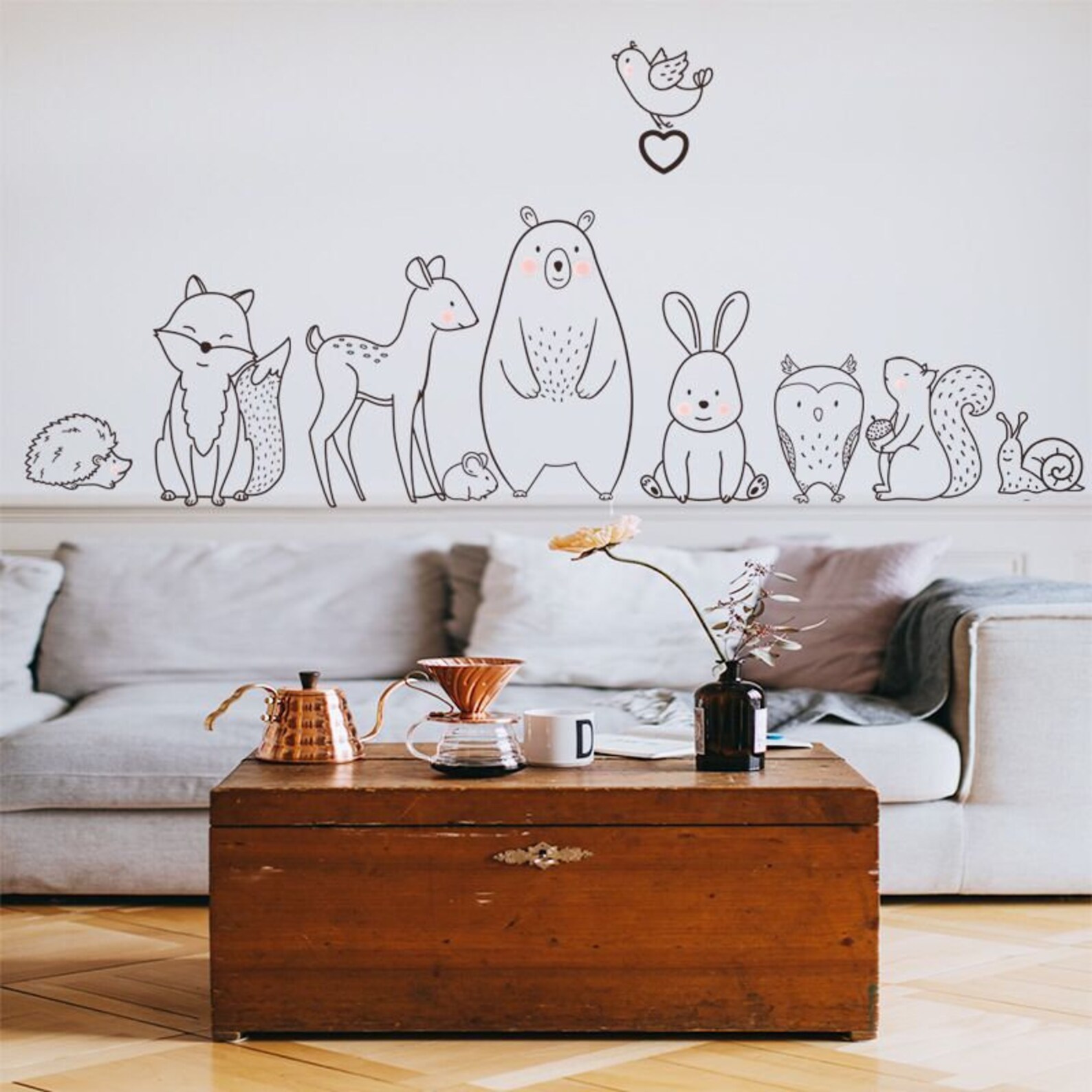 Forest Animal Wall Decal Woodland Wall Decor Forest Animal - Etsy