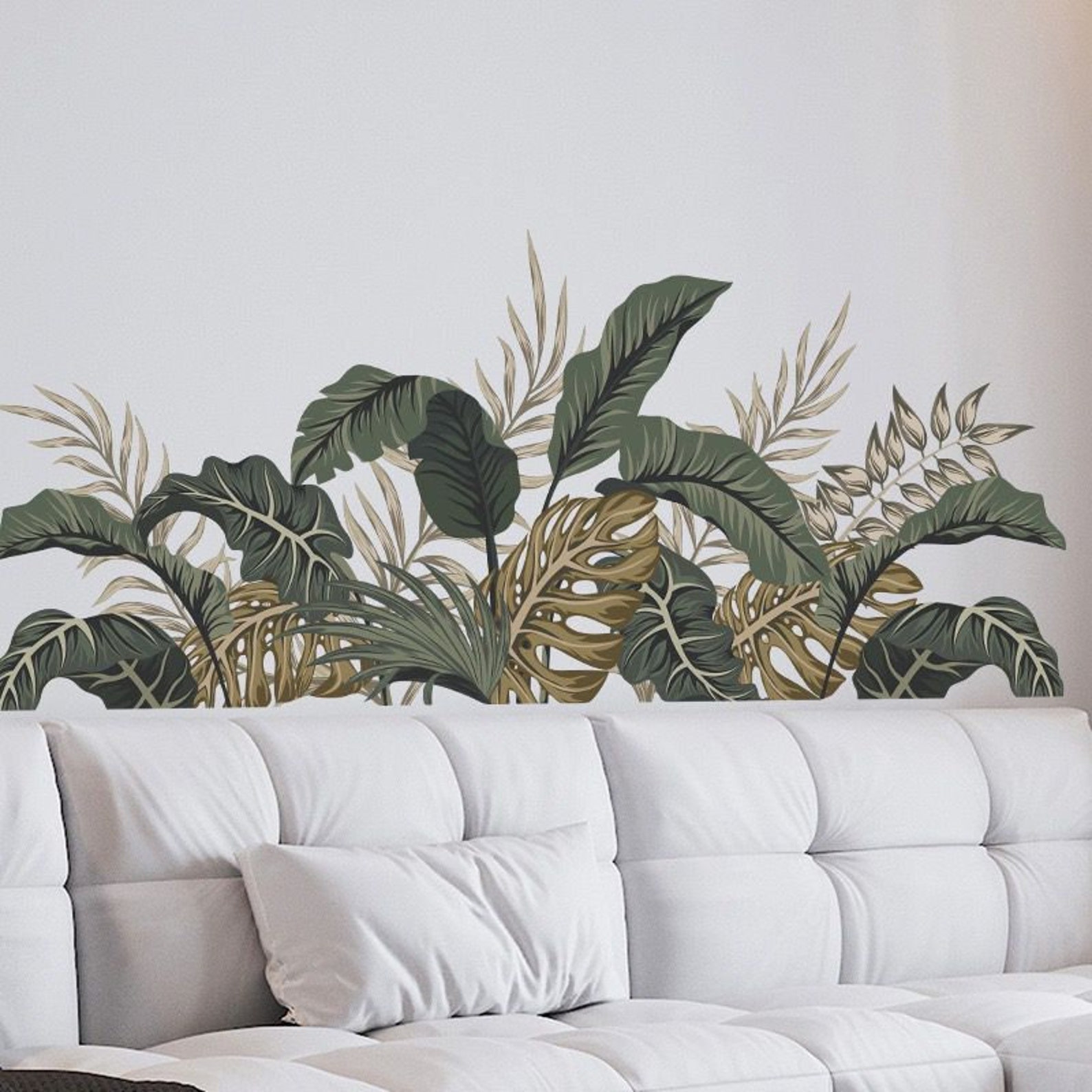 Tropical Plant Decals Plant Wall Stickers Large Leaf Plant - Etsy