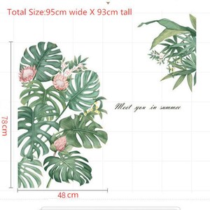 Corner Monstera Green Leaf With Flower Living Room Home Decor - Etsy