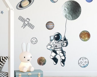 Outer Space Decal-cosmonaut Astronaut Wall Decal-nursery Decor | Etsy