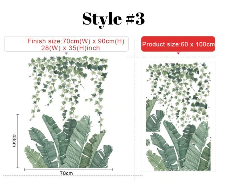 Plant Lover Decals Faux Plant Wall Stickers Botanical Wall | Etsy