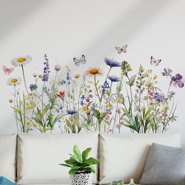 Wildflower Wall Decal - Etsy