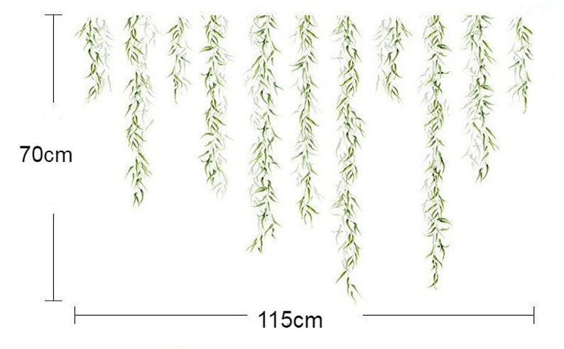 Willow Wall Decal Green Plant Wall Sticker Sticker Leaf - Etsy