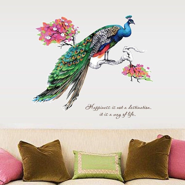 Peacock Wall Decal - Etsy