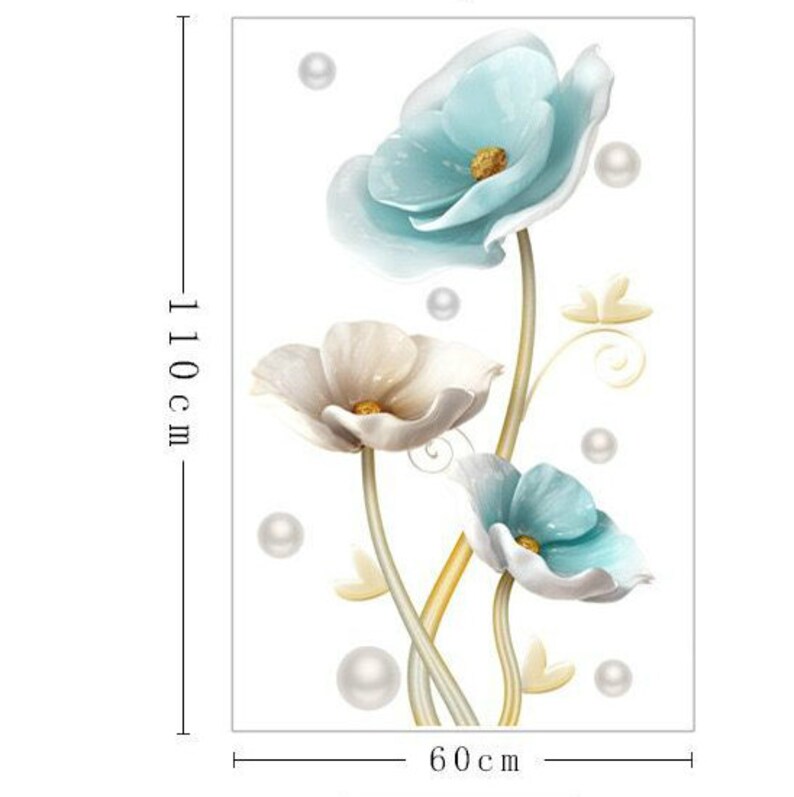Lotus Wall Decal Lotus Wall Sticker Large Leaf Wall Decals - Etsy