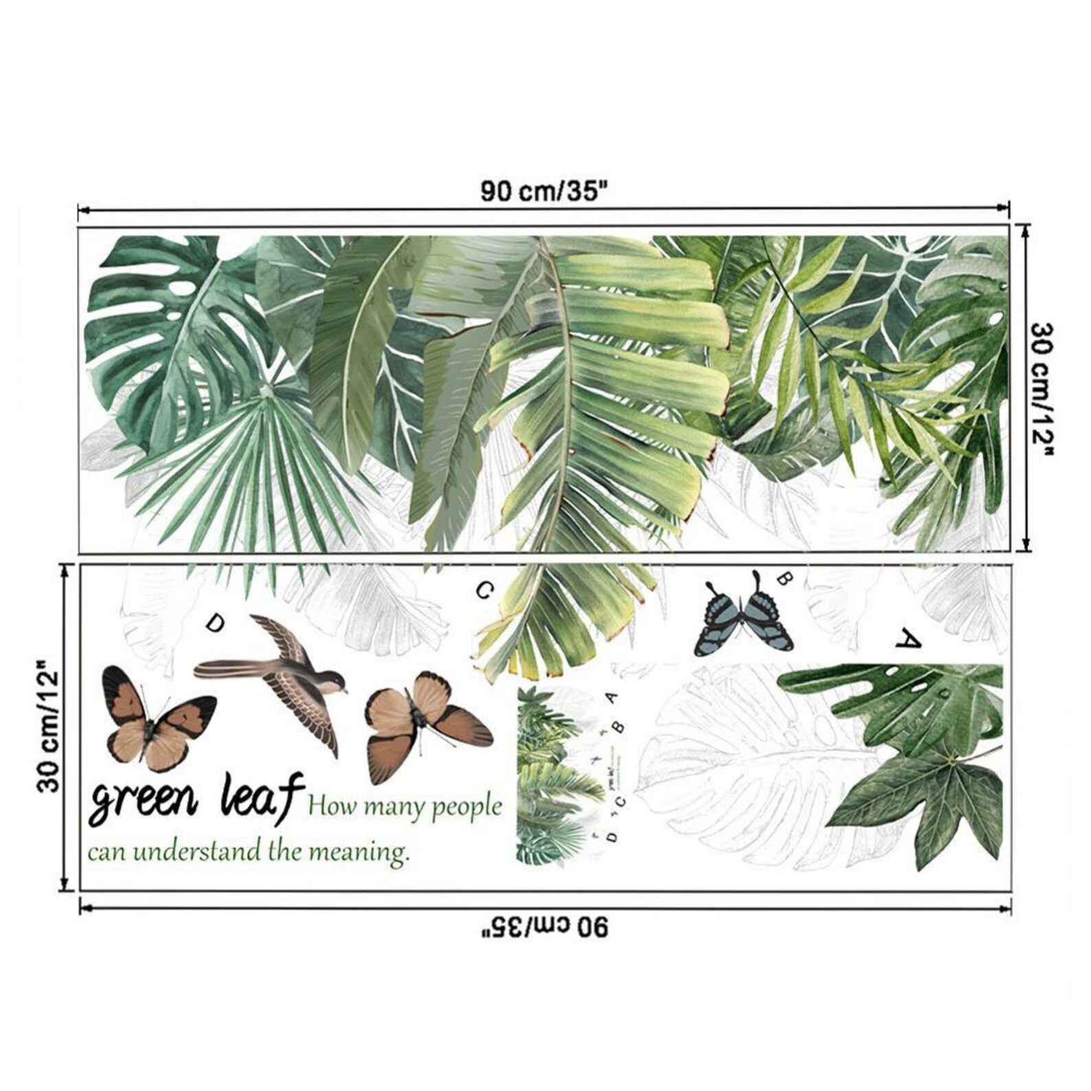 Watercolor Monstera Wall Decals Monstera Stickers Wall | Etsy