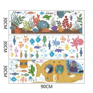 Underwater World Wall Stickers,submarine Decals,happy Fish Wall ...