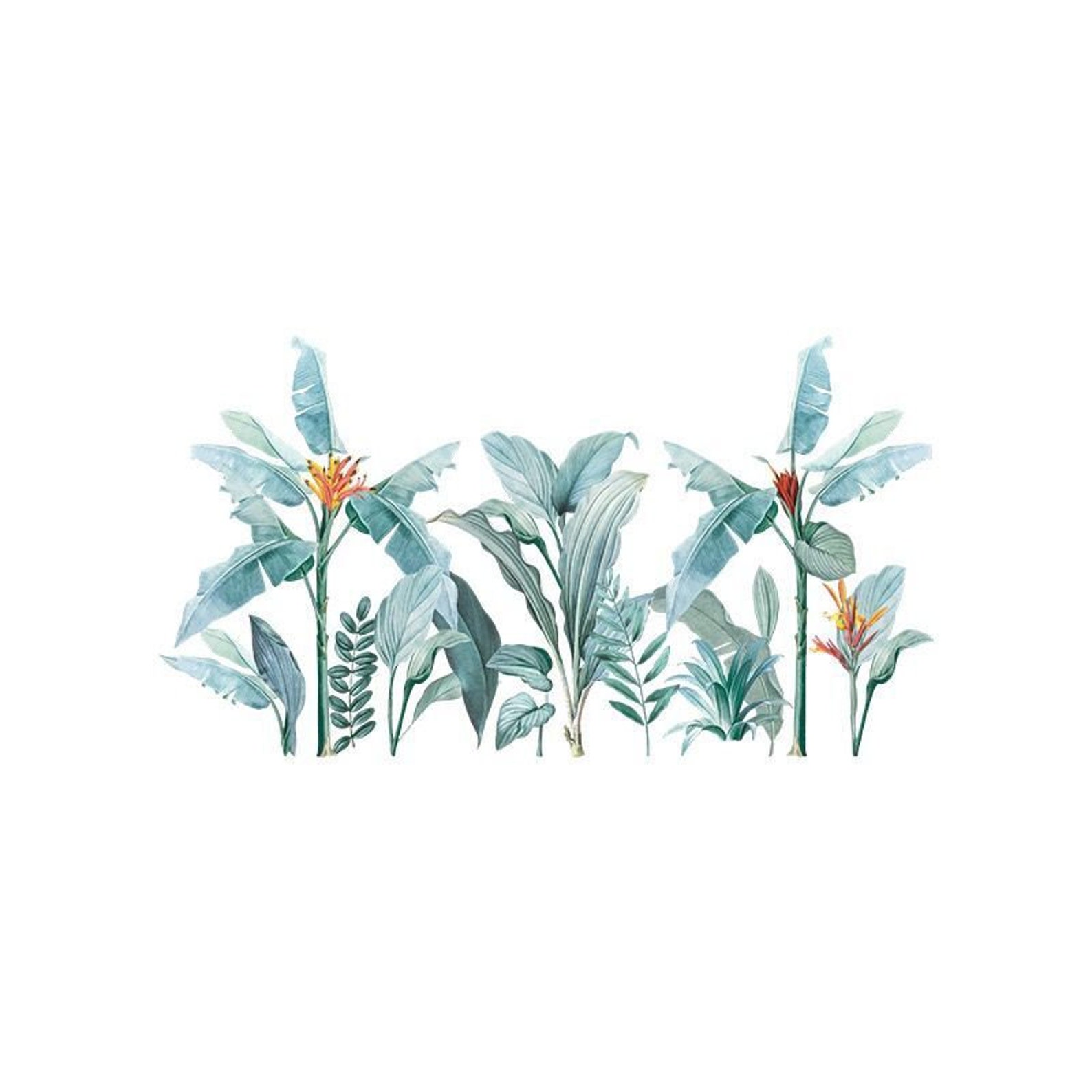 Tropical Plant Decals Plant Wall Stickers Large Leaf Plant - Etsy
