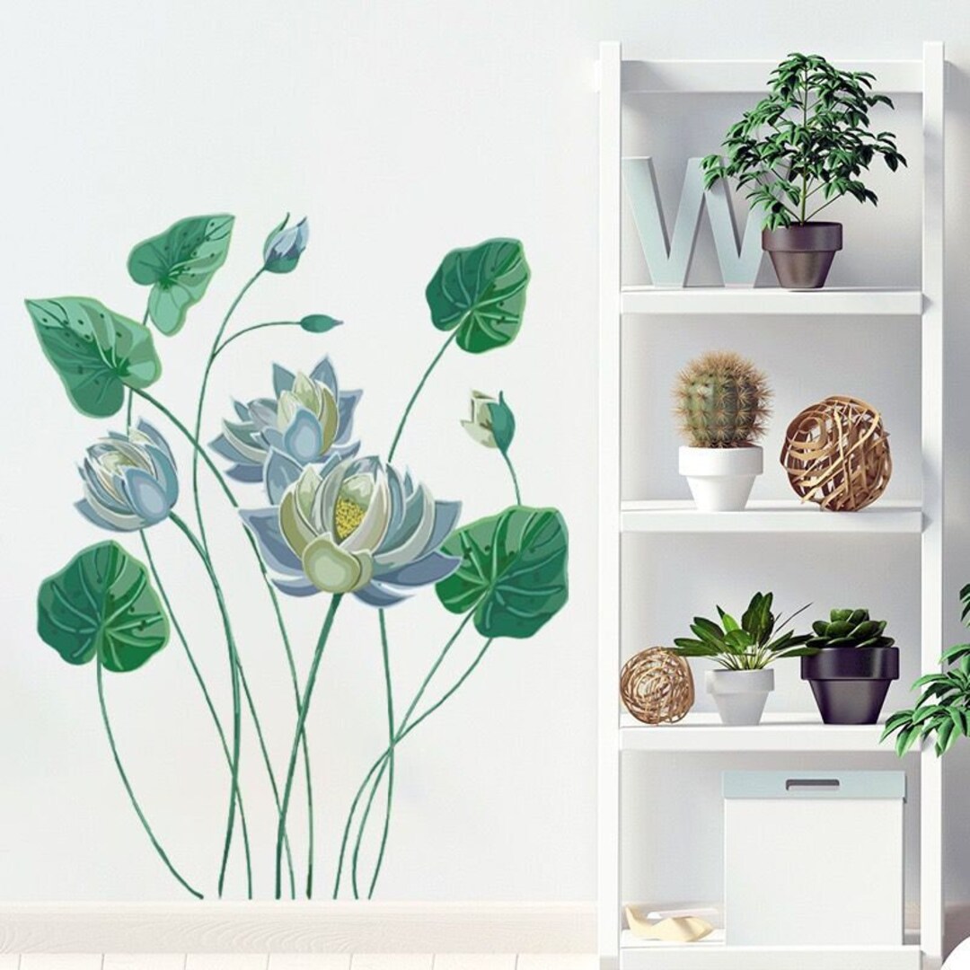 Lotus Wall Decals Art Stickers Waterproof Living Room Girls - Etsy