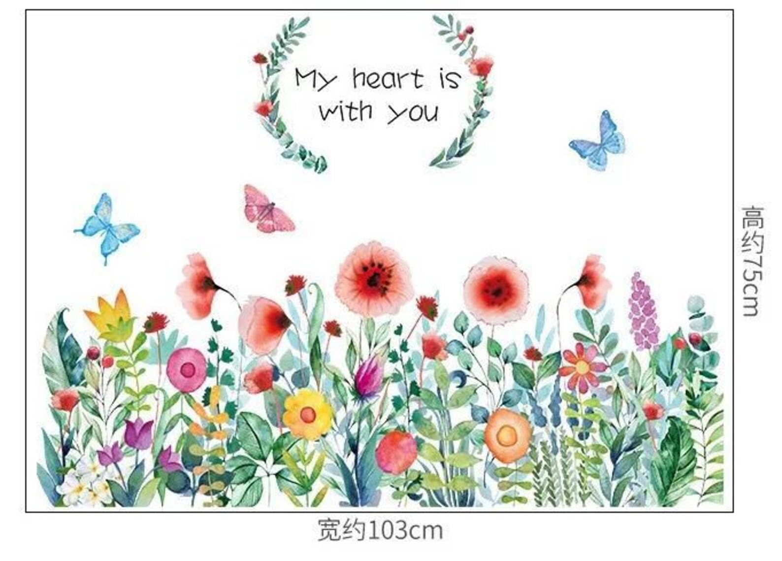 Plant Flowers Fresh Flower Wall Sticker Color Flower Wall - Etsy