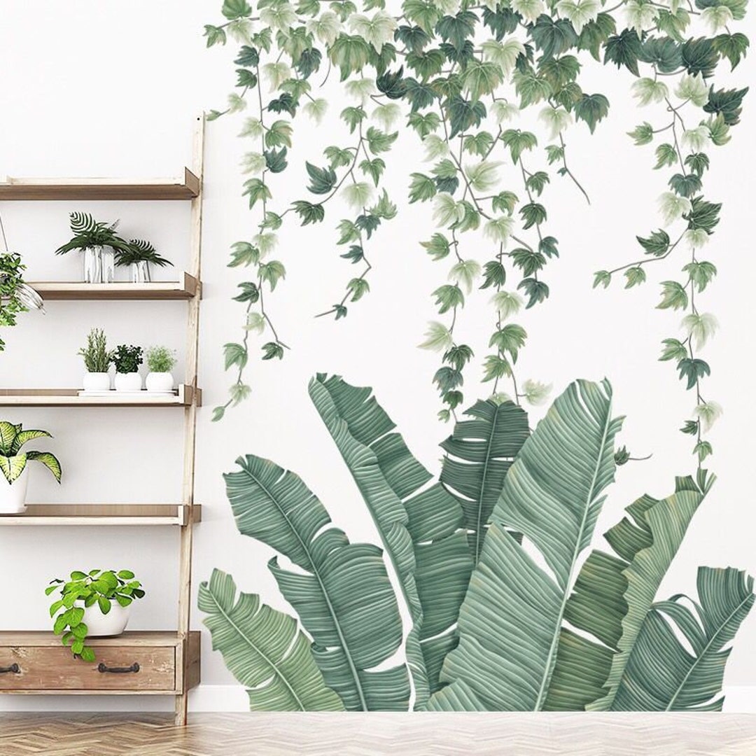 Plant Lover Decals Faux Plant Wall Stickers Botanical Wall - Etsy