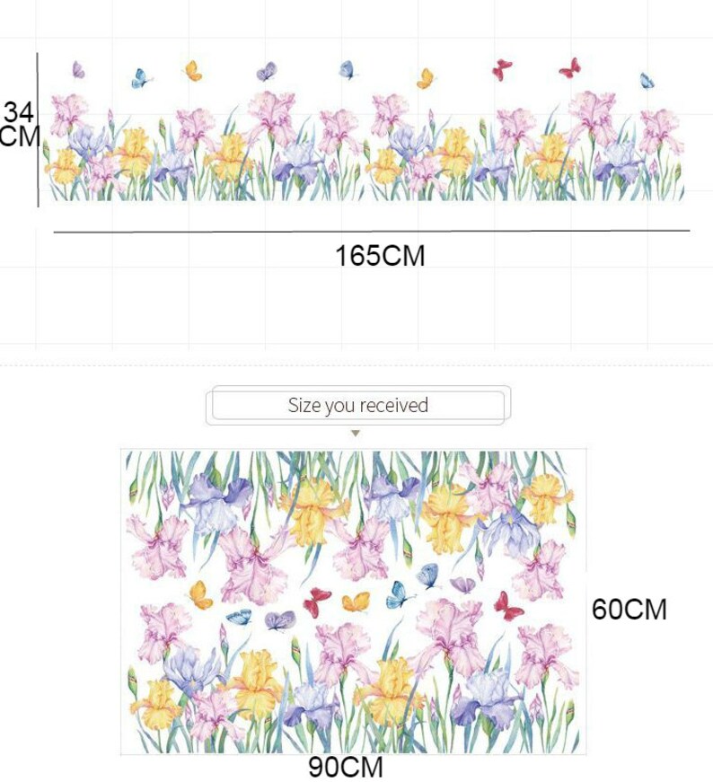 Wall Stickers Plant Flowers Fresh Flower Wall Sticker Line - Etsy