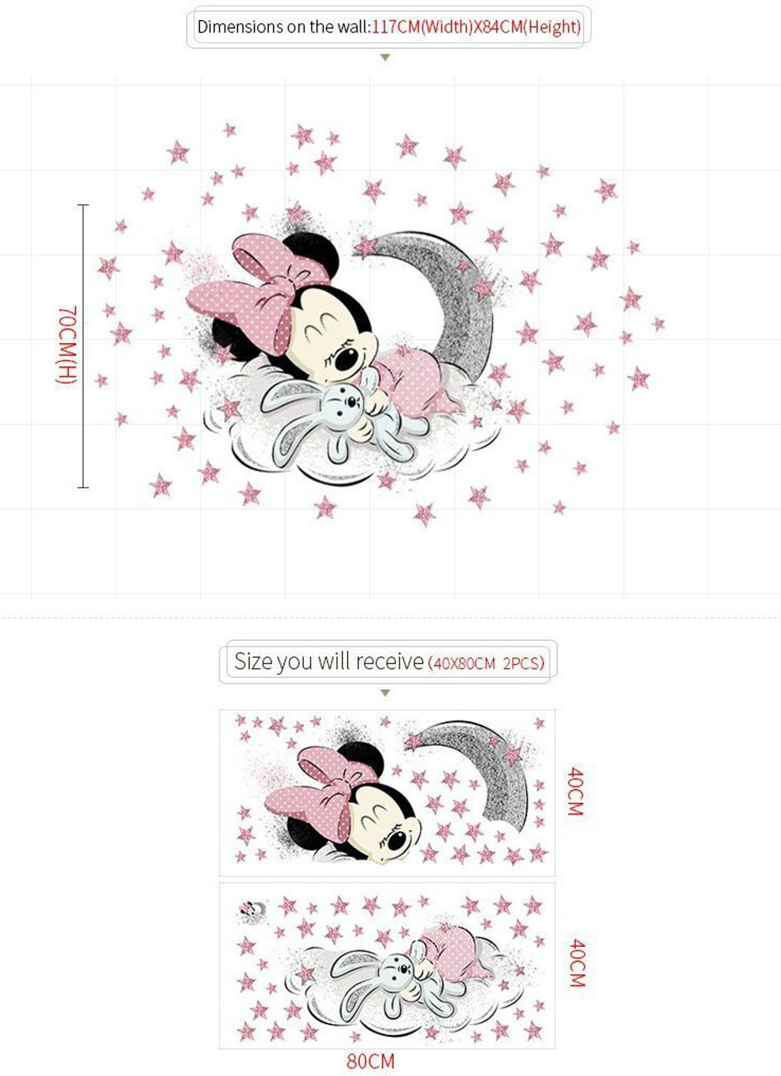 Good Night Mouse Decals Mouse Wall Decals Moon Star Wall | Etsy