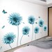 Elegant Blue Flower Wall Sticker Chrysanthemum Sticker Flower Wall ...