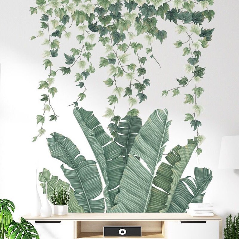 Plant Lover Decals Faux Plant Wall Stickers Botanical Wall | Etsy
