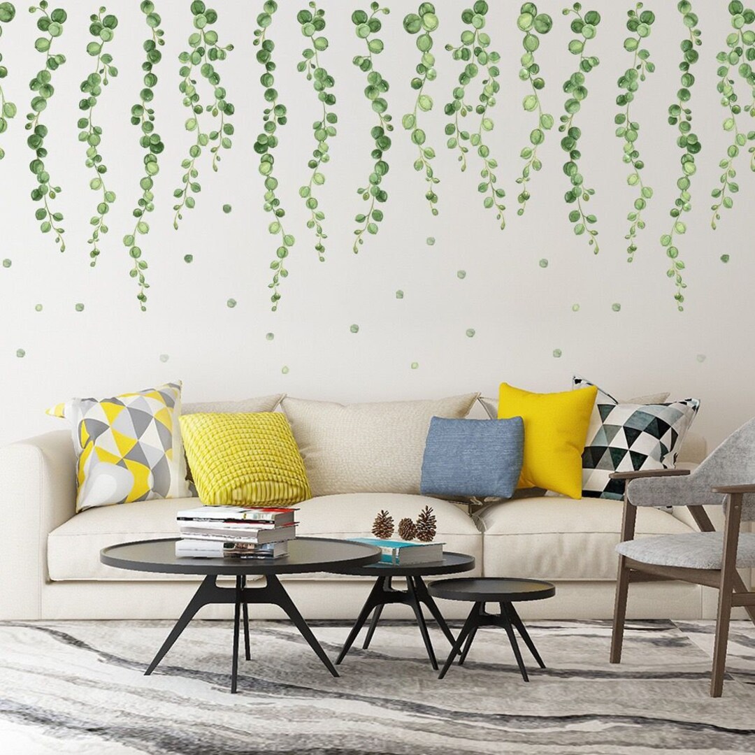 Plant Decals Vine Wall Decals Green Plant Wall Stickers Leaf - Etsy