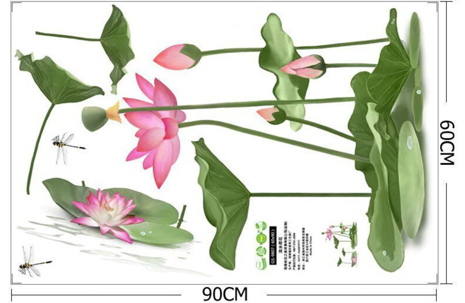 Lotus Wall Decals Art Stickers Waterproof Living Room Girls - Etsy