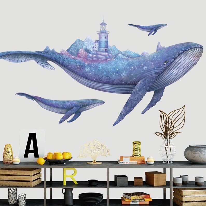 Nursery Wall Decal Whale Wall Sticker Wall Decal Kids Room - Etsy