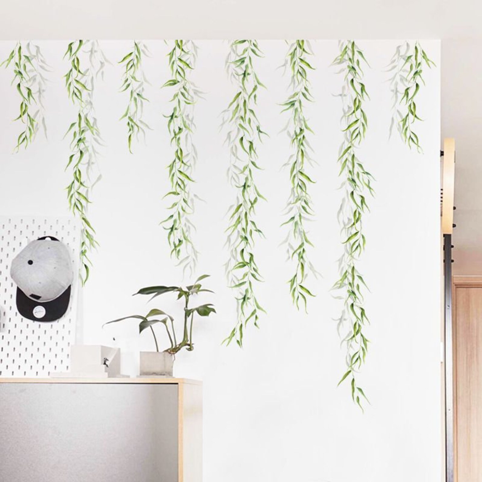 Willow Wall Decal Green Plant Wall Sticker Sticker Leaf - Etsy