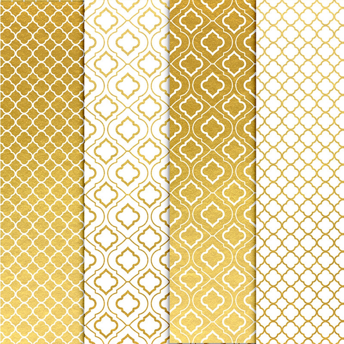 Digital Gold Patterns Gold and White Patterns Digital Paper - Etsy
