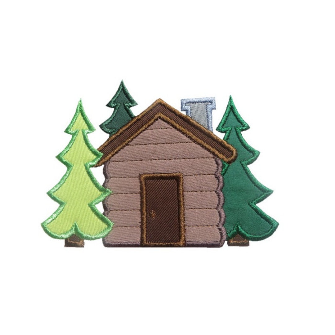 Cabin Woods Applique Machine Embroidery Digital Design Trees Forests ...