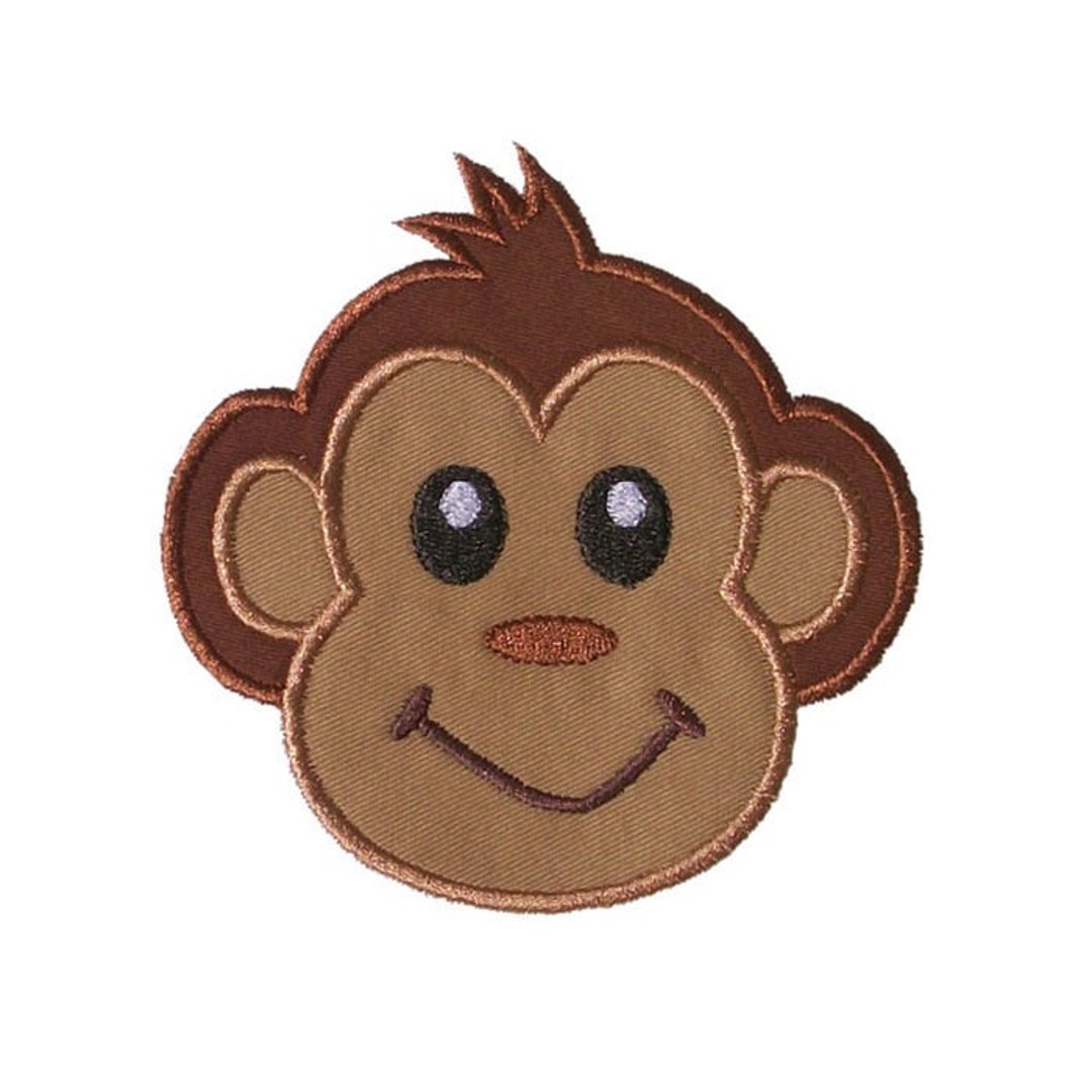 Monkey Face Applique Machine Embroidery Design - Etsy