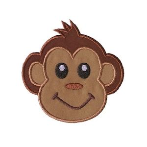 Monkey Face Applique Machine Embroidery Design - Etsy