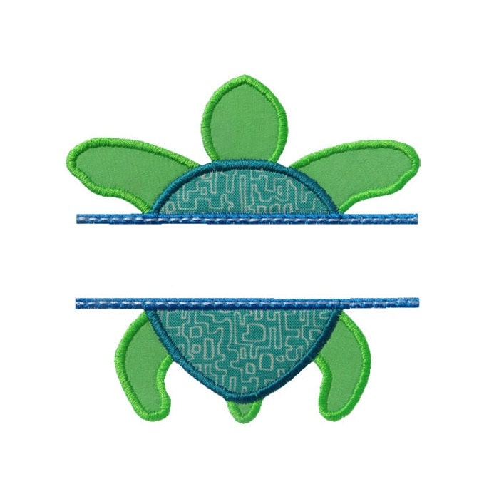 Sea Turtle Name Plate Applique Machine Embroidery Digital - Etsy Australia