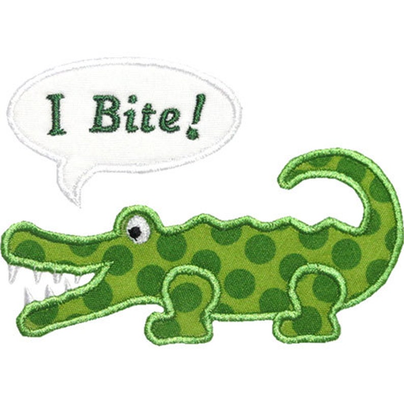 I Bite Alligator Machine Embroider Digital Applique Design Crocodile - Etsy
