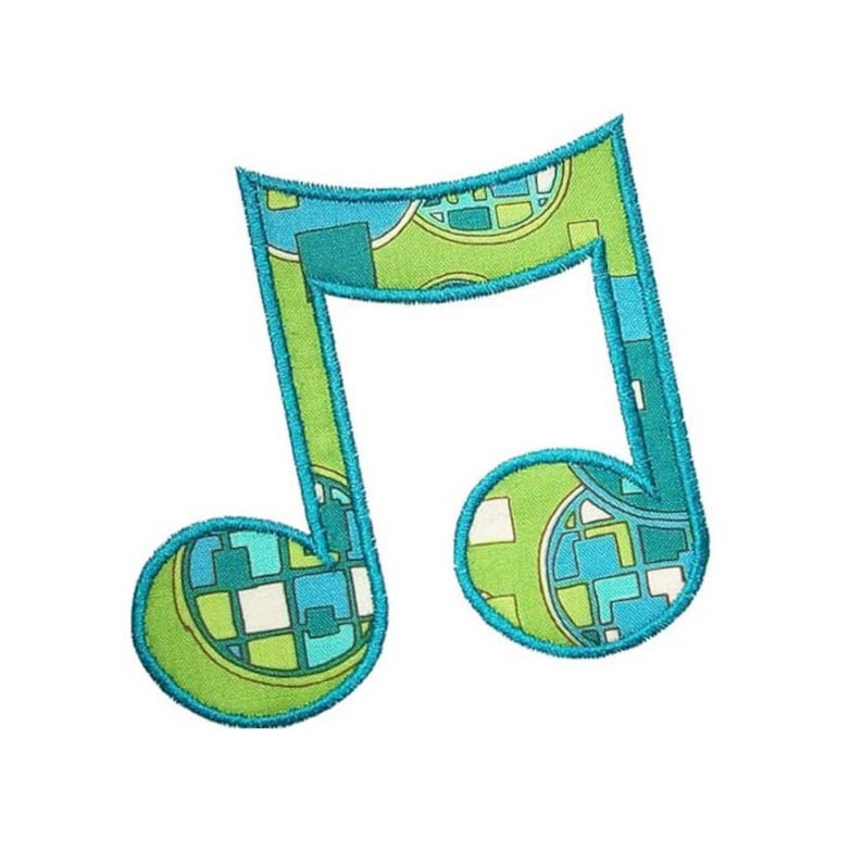 Beamed Music Note Applique Machine Embroidery Digital Design - Etsy