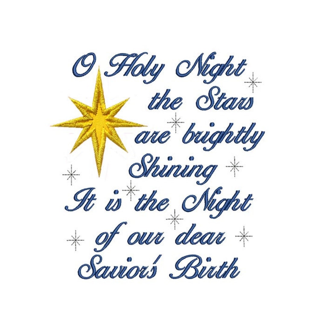 O Holy Night Applique Machine Embroidery Digital Design Star Shining ...