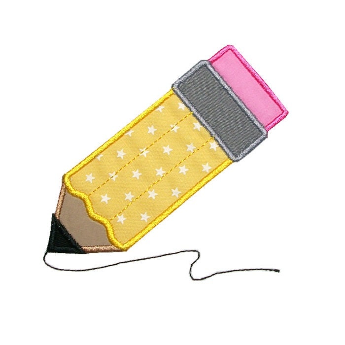 Pencil Applique Machine Embroidery Digital Design School Write Writing ...