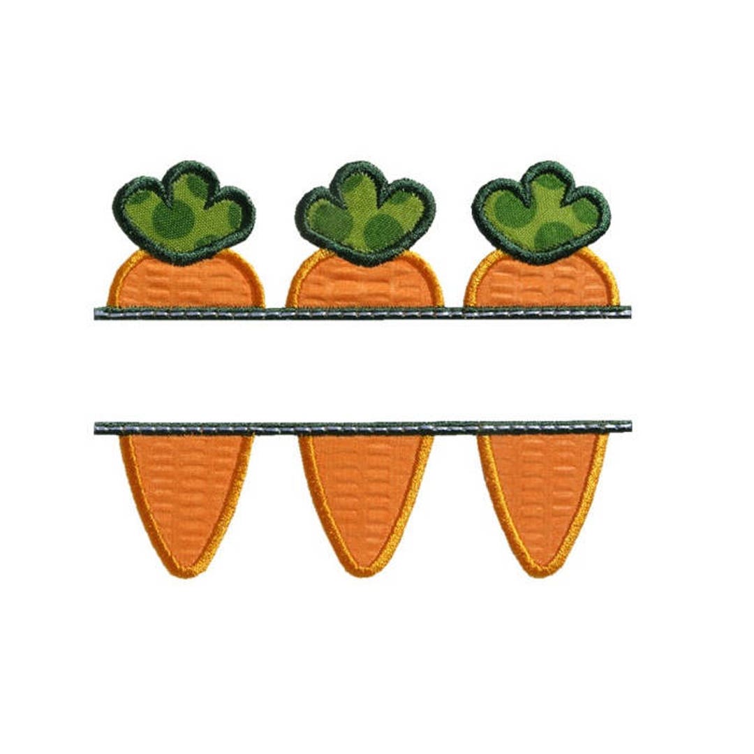 Carrot Name Plate Applique Machine Embroidery Digital Design Monogram ...