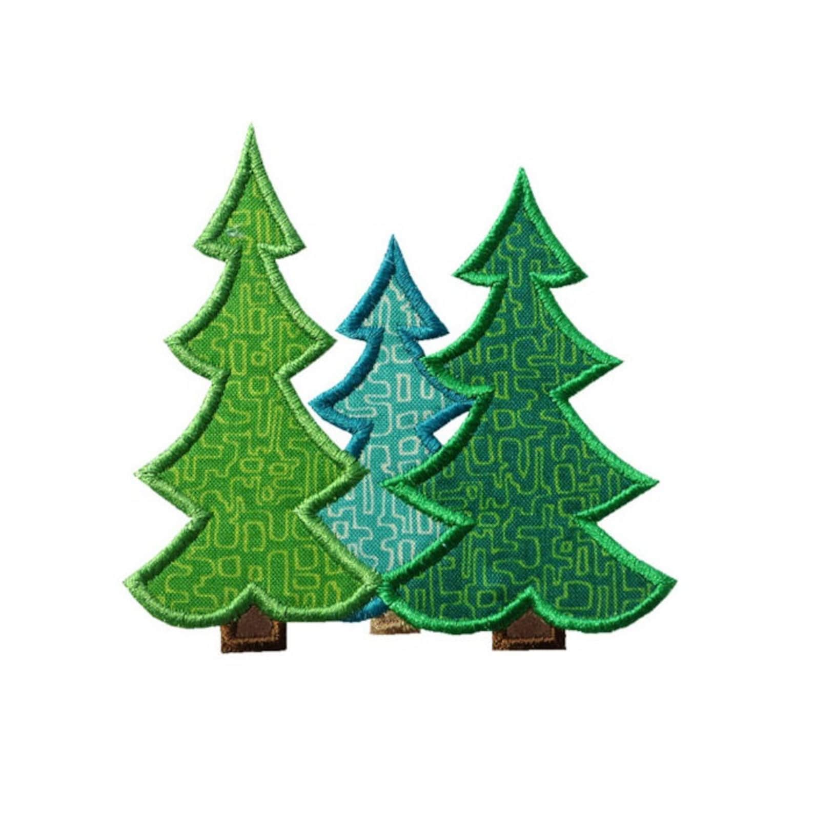 Forest Applique Machine Embroidery Digital Design Trees Nature - Etsy