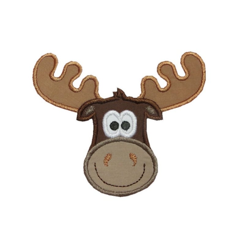 Moose Head Applique Machine Embroidery Digital Design Caribou Outdoors ...