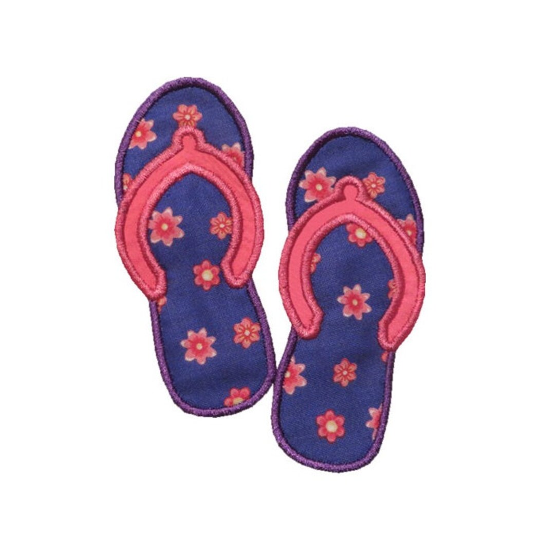 Flip Flops Applique Machine Embroidery Digital Design Sandals Summer ...