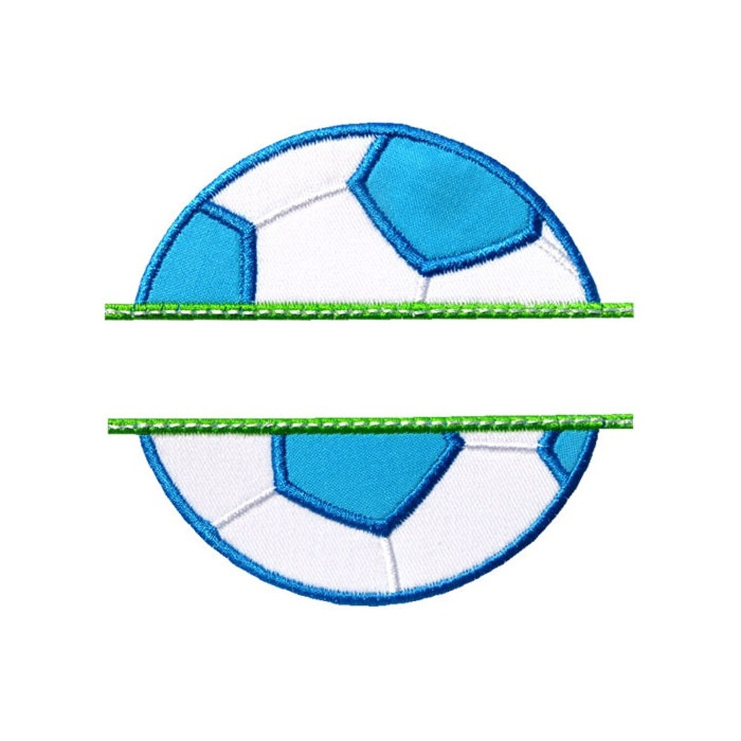 Soccer Name Plate Applique Machine Embroidery Digital Design Split Ball ...