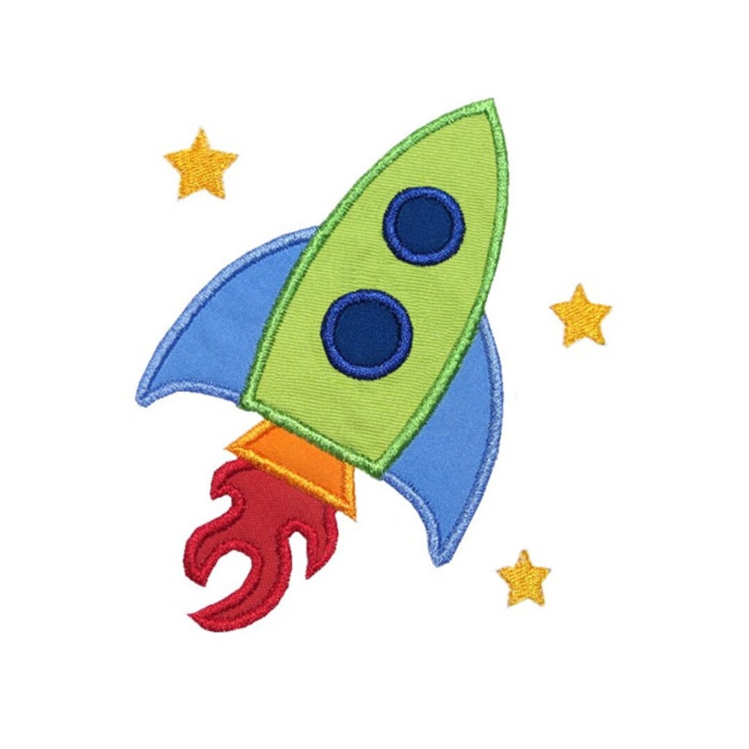 Rocket Ship Applique Machine Embroidery Design Space Shuttle - Etsy